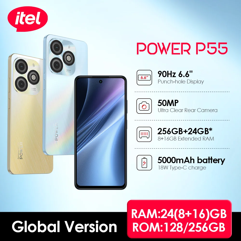itel-P55-NFC-Smartphone-24GB-8-16-RAM-128GB-or-256GB-ROM-Large-Memory ...