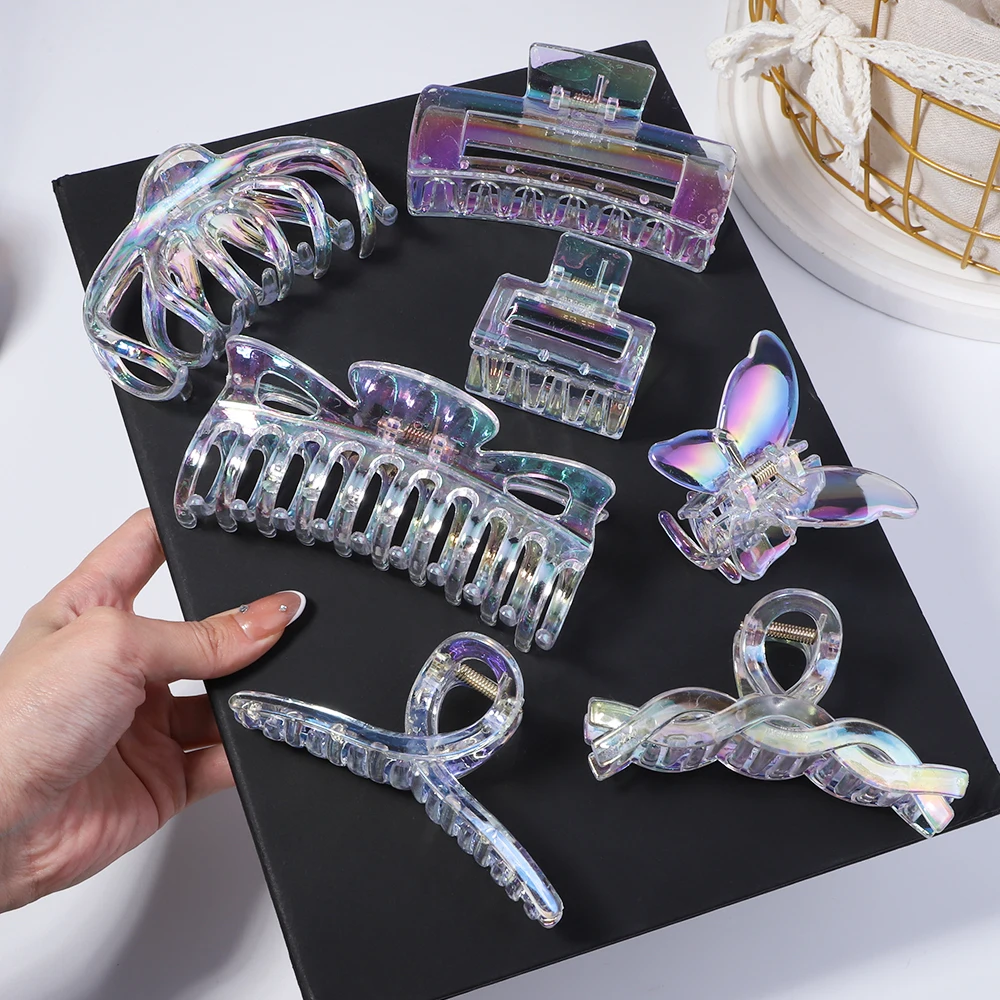 Spring Summer Transparent Gradient Color Hair Claw Sweet Fairy for ...