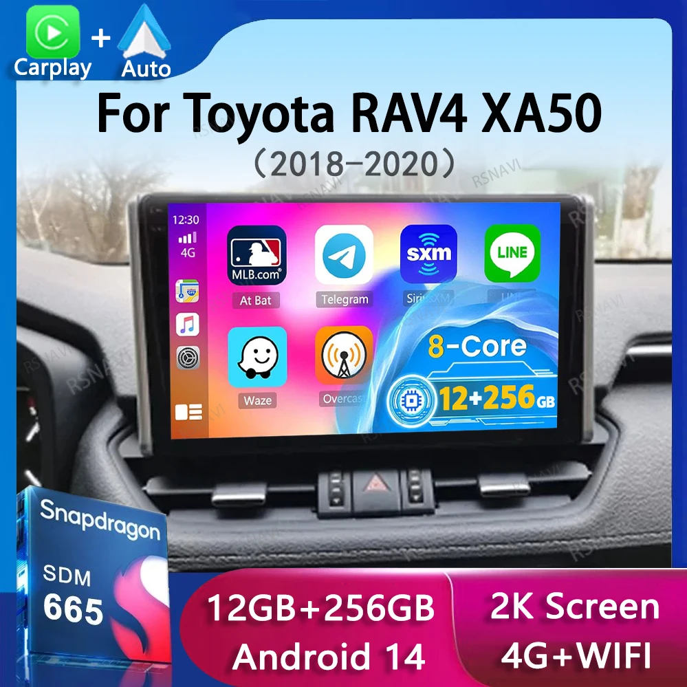 Android-14-Carplay-Car-Radio-For-Toyota-RAV4-XA50-2018-2019-2020-Navigation-Multimedia-GPS ...