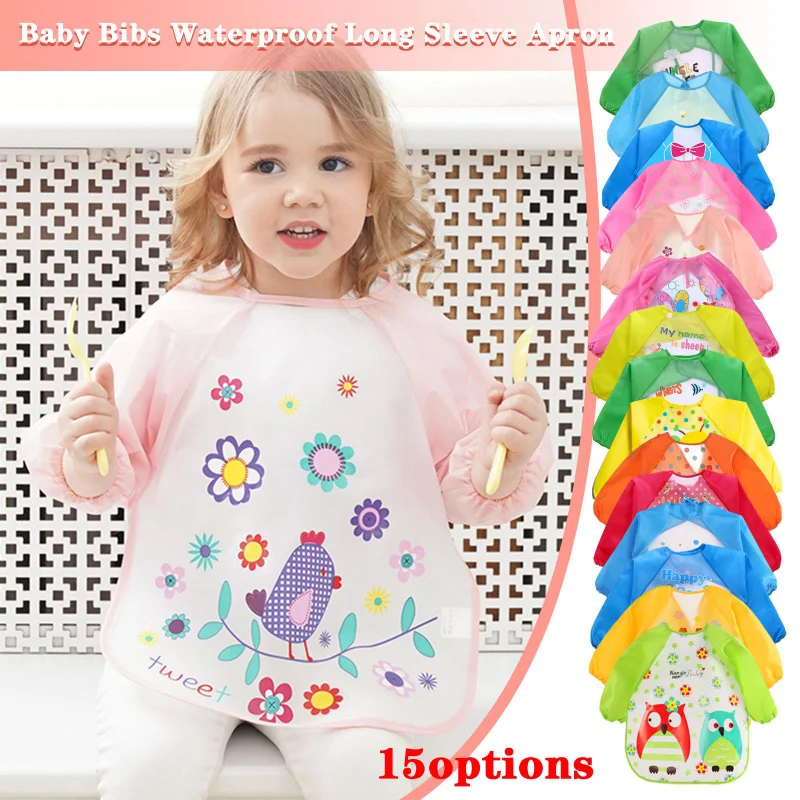 Cartoon-Baby-Bibs-Waterproof-Kid-Eating-Clothing-Children-s-Long ...