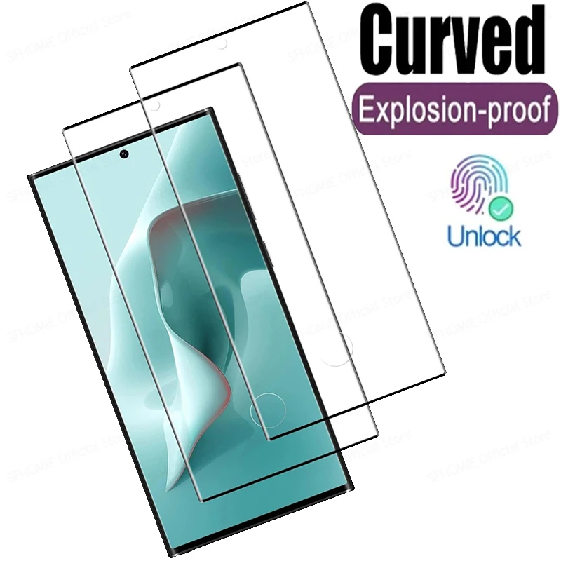 Curvo-vidro-temperado-protetor-de-tela-Samsung-Galaxy-S21-S22-S23-S24 ...