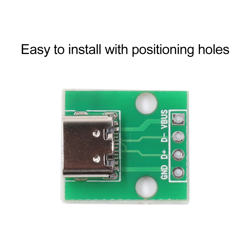 USB C 타입 브레이크아웃 보드, 직렬 기본 브레이크아웃 암 커넥터 타입 PCB 컨버터 보드, 행 핀 포함, 10PCs ...