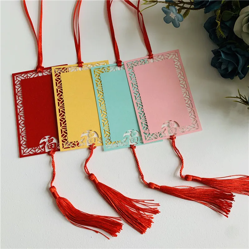 Chinese-Wish-Hang-Cards-Lucky-Fu-Red-Label-Bookmark-Collection-Gift ...