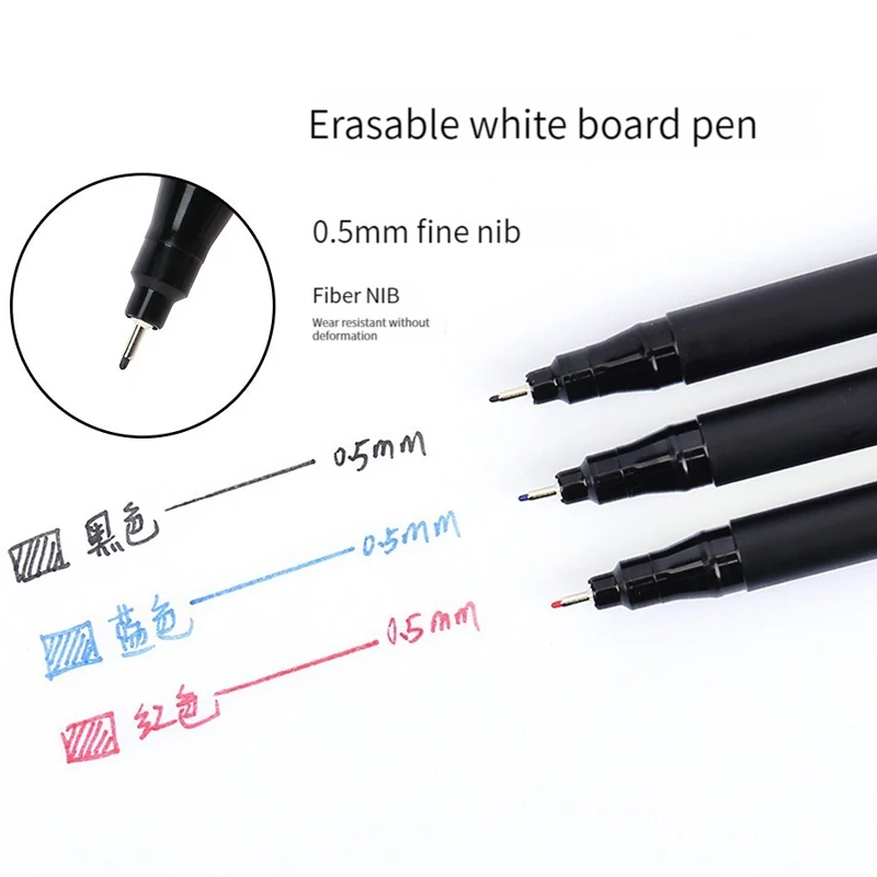 3PCS-Set-Erasable-Whiteboard-Marker-Pen-Extra-Fine-Tip-0-5mm-Dry-Erase ...