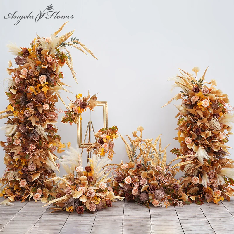 Autumn-Wedding-Backdrop-Horn-Arch-Decor-Floral-Arrangement-Table ...