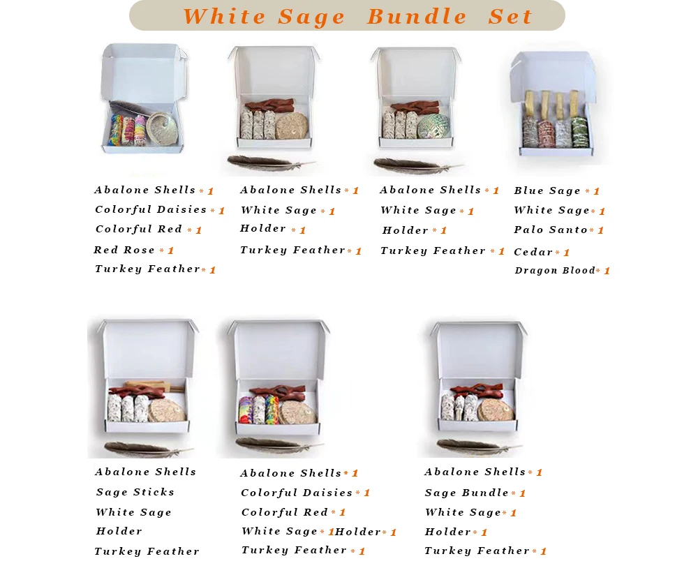 White-sage-bundle-kit-Smudge-Sage-Set-Unpolished-Abalone-Shells-holder ...
