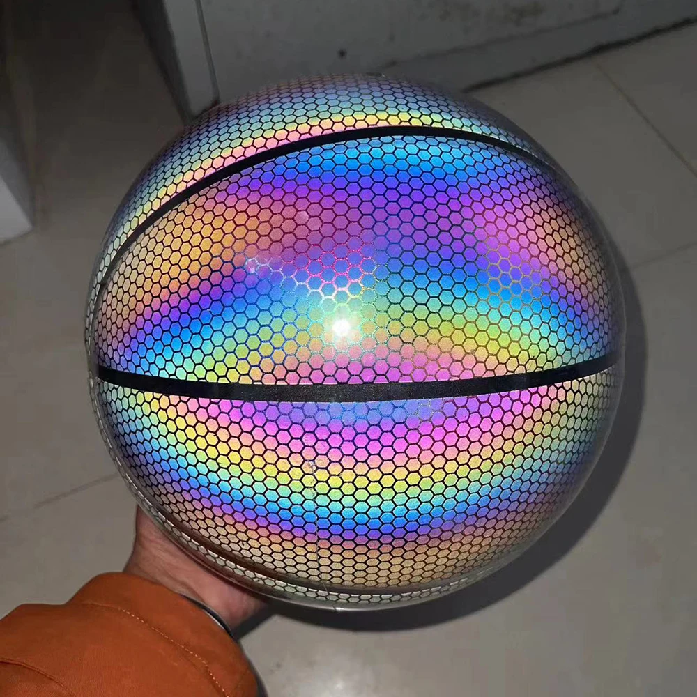 Luminous-Basketball-Ball-Holographic-Reflective-Lighted-Flash-Ball-PU ...