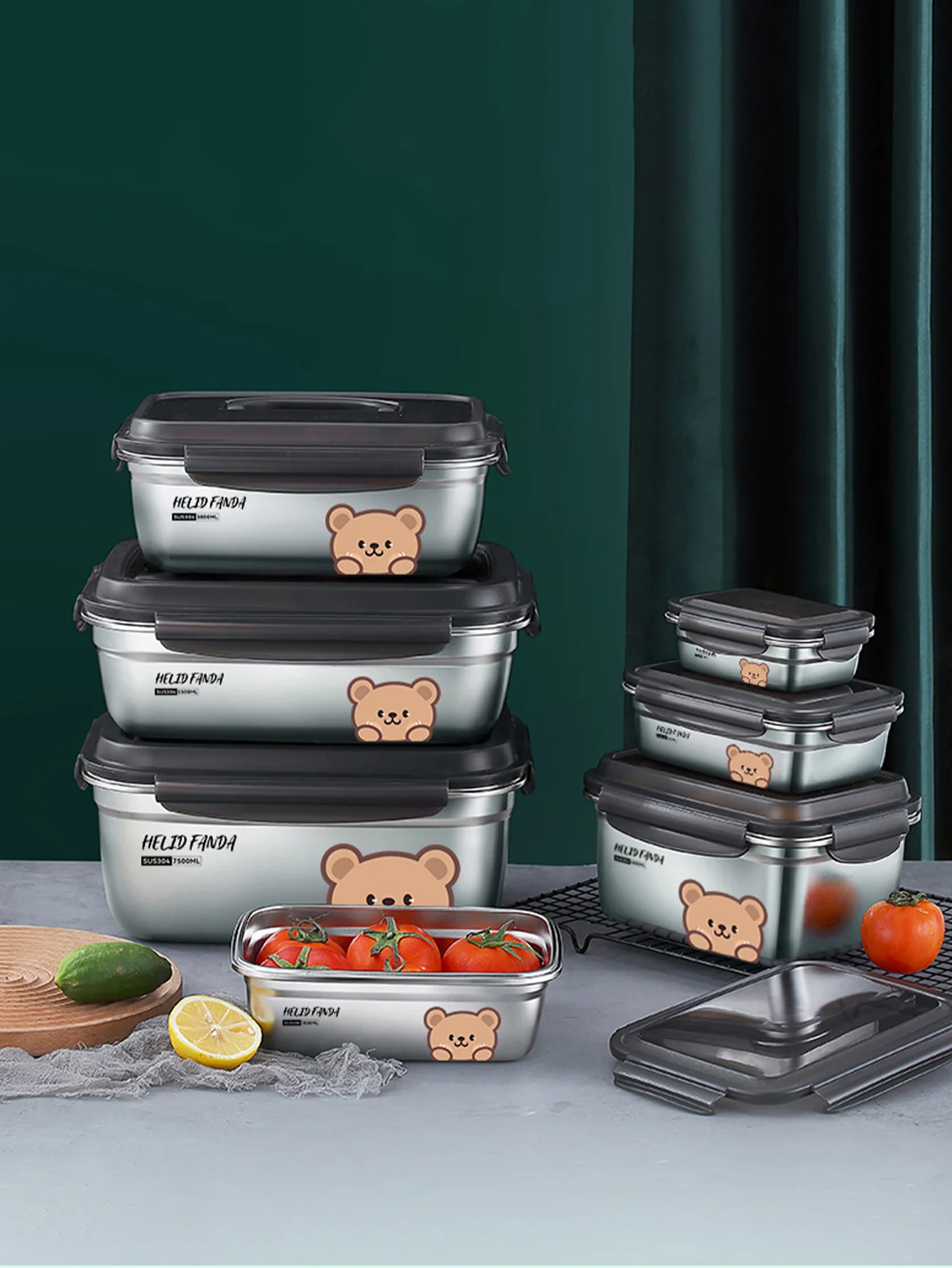 WORTHBUY-Sealed-Food-Storage-Box-Oven-Heating-Portable-304-Stainless ...