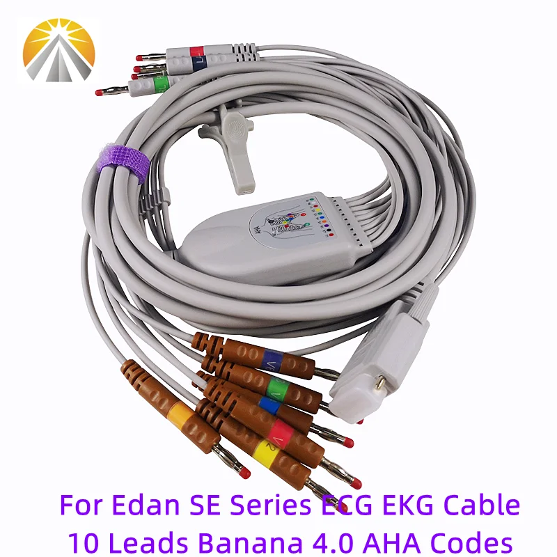 For EDAN ECG Cable SE 1 SE 3 SE 601A One Piece ECG Cable 10 Lead Wires ...