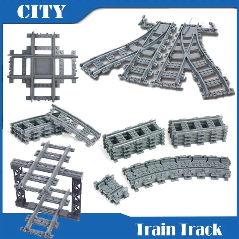 City Train Railway Track Model Sets Straight Curve Cross Aisle ...
