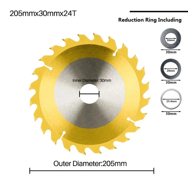 XCAN 205-300mm Woodworking Saw Blade TiN Coated TCT Circular Saw Blade ...