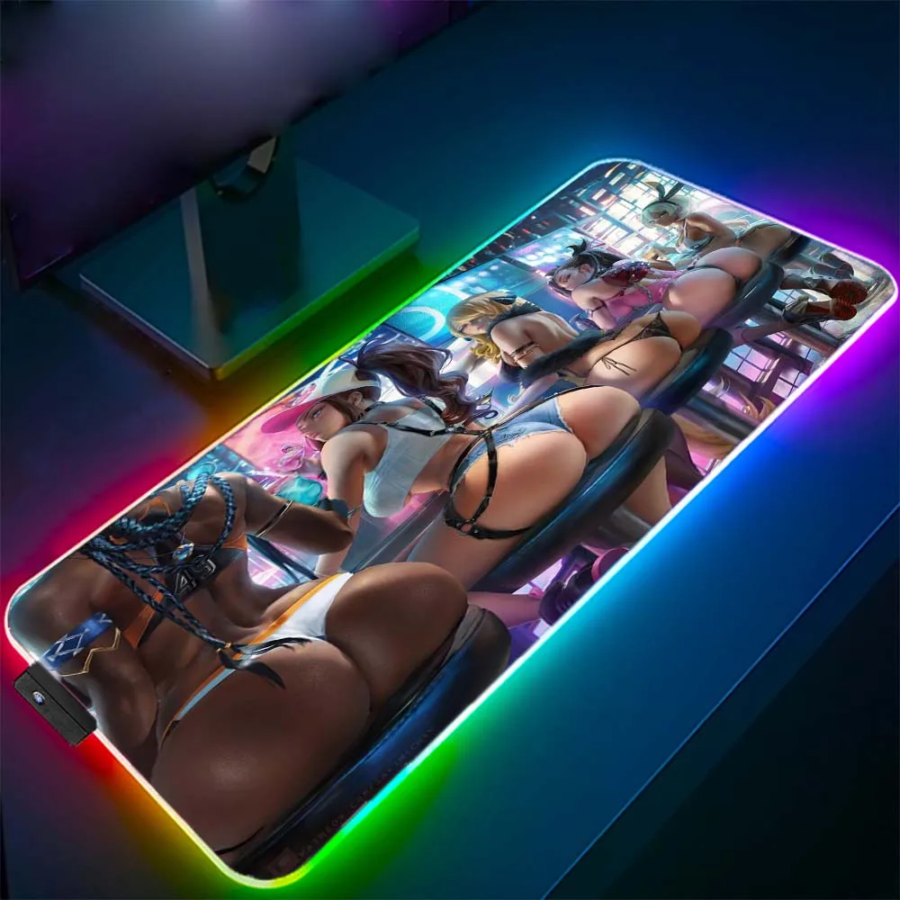 Big-Butt-Girl-Sexy-RGB-Large-Mousepad-xxl-Gaming-Accessories-Laptop-LED-Backlight-Keyboard-Mat ...