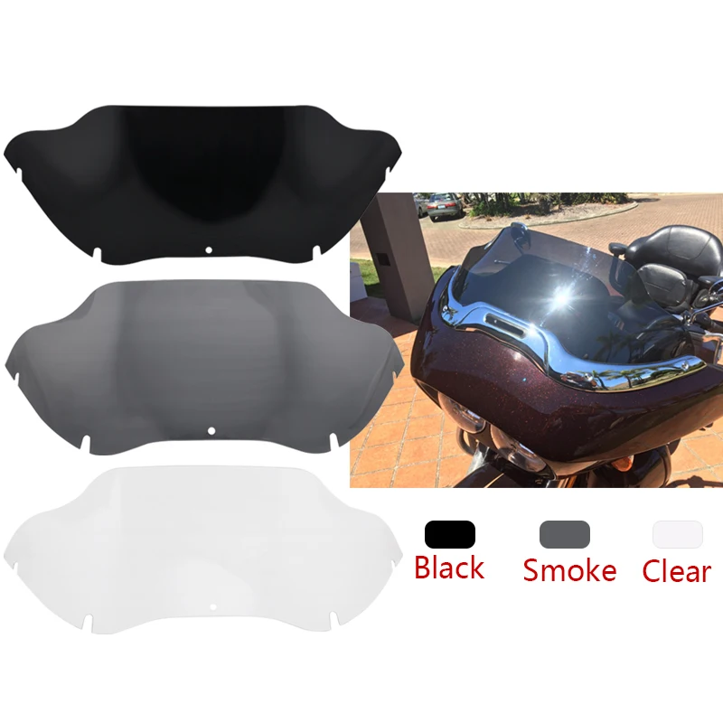 Motorcycle-Black-Smoke-Clear-9-5-Inch-Wave-Windshield-Fairing ...