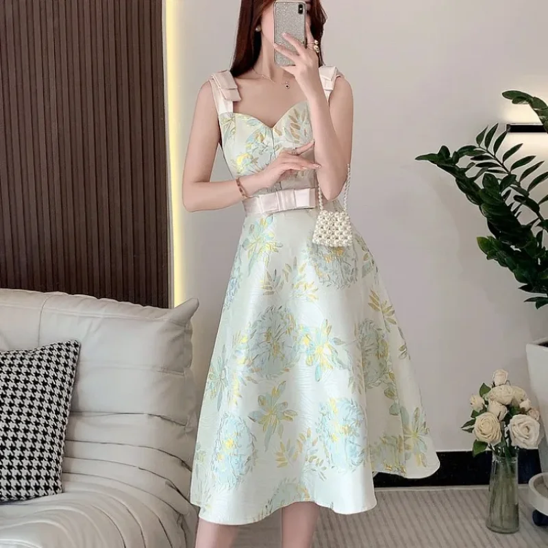 LKSK-French-Temperament-Women-Sweet-Bow-Jacquard-Party-Dress-2024 ...