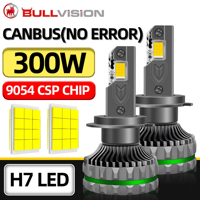 Bullvision-H7-H11-H4-LED-Headlight-300W-K8C-K7C-Canbus-H1-HB3-9005 ...