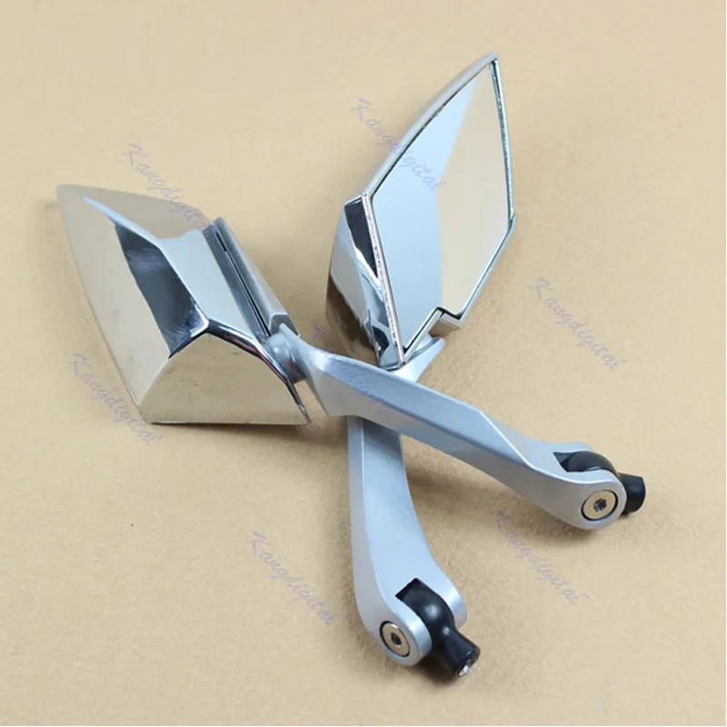 Black 8mm 10mm Diamond Motor Rearview Rear View Side Mirror Motorcycle ...