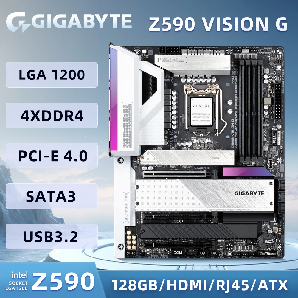 Gigabyte-Z590-VISION-VISION-VISION-G-Motherboard-Dual-Channel-Mem-ria ...