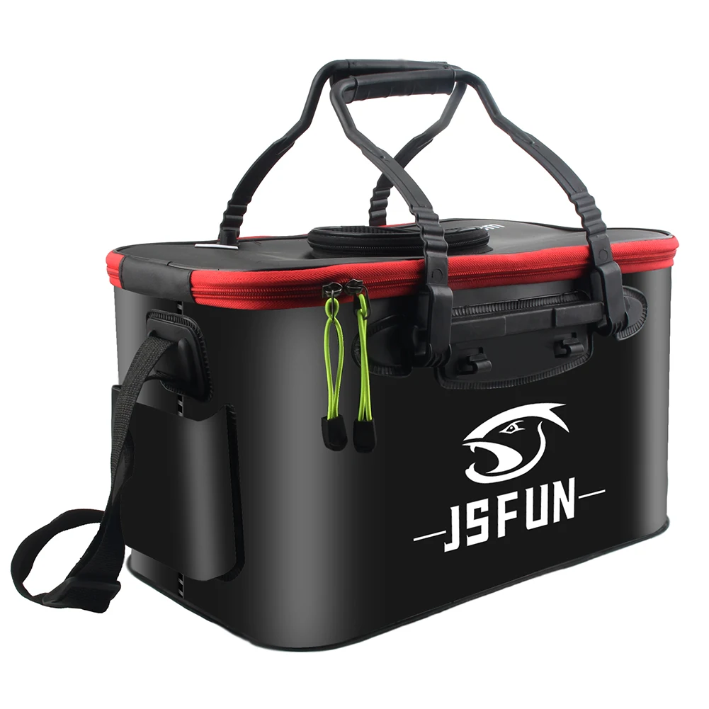 EVA-Live-Fish-Bucket-with-Side-Pockets-and-Zipper-Collapsible-Outdoor ...
