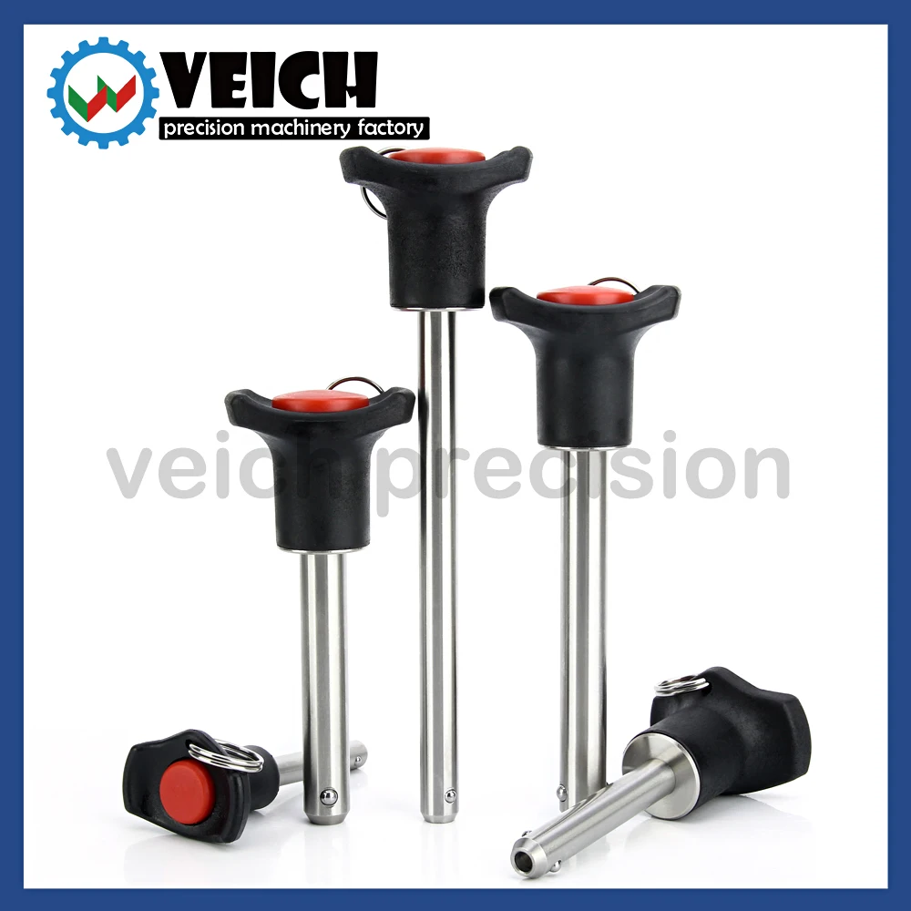 VCN121-Plastic-Knob-Detent-Pins-Red-Button-Quick-Release-Ball-Lock-Pins ...