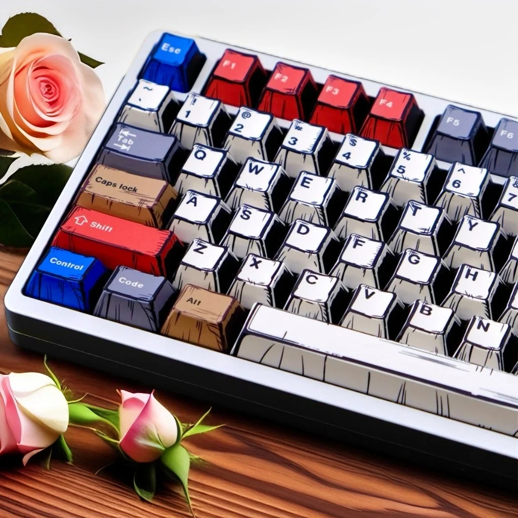 151 Keys Hundred Lamp Theme Keycap Set PBT Custom Manga Style Keyboard ...