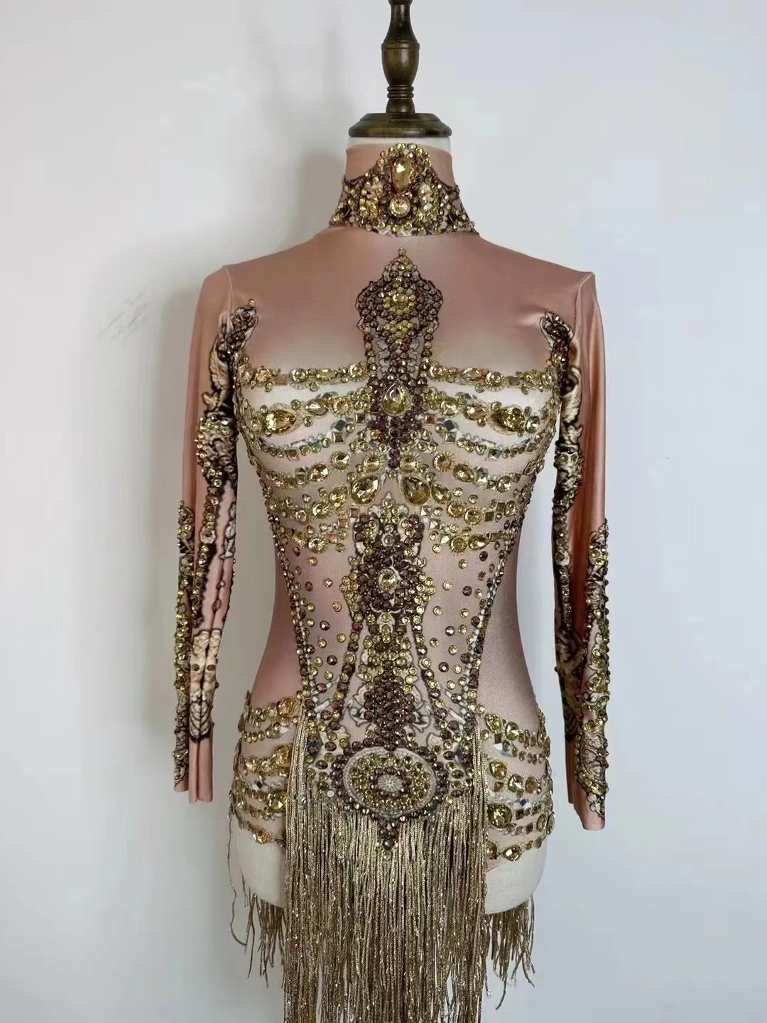 Justaucorps-avec-Franges-et-Strass-pour-Femme-Costume-de-brevet-Sc-ne ...