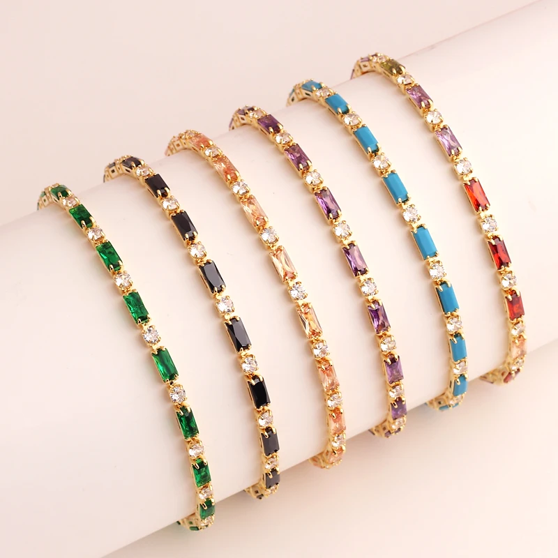 Luxury-Tennis-Rainbow-CZ-Chain-Bracelet-For-Women-Girls-Wedding-Zircon ...