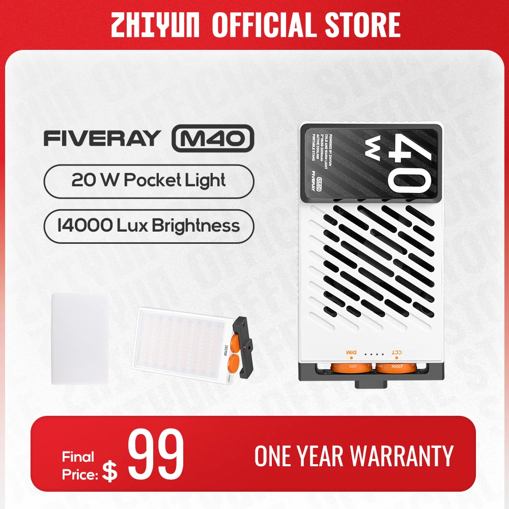 ZHIYUN-Official-FIVERAY-M40-40W-Led-Lights-Handheld-Pocket-Light-Photo ...