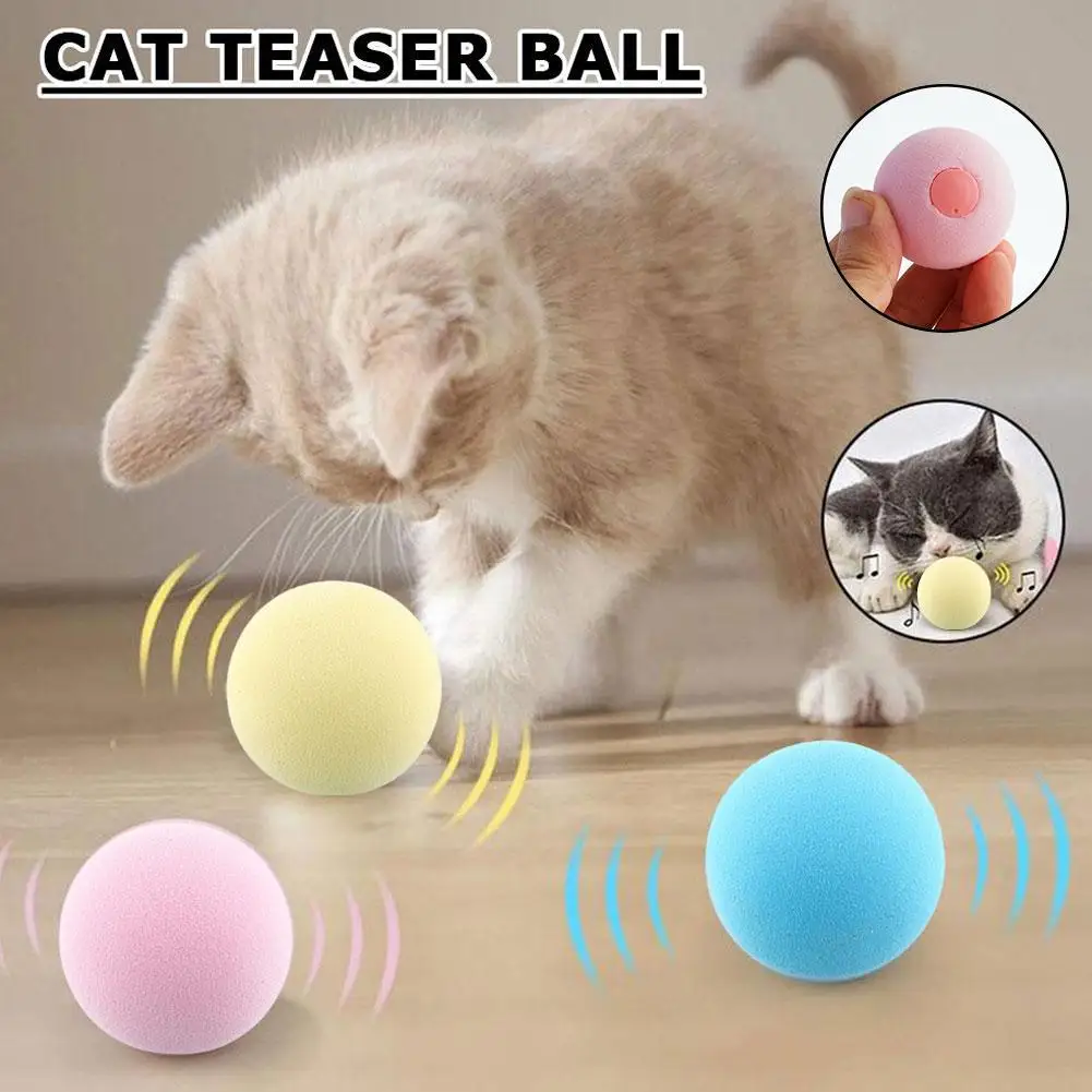 Chirping Cat Toys EVA Automatic Rolling Gravity Sound Kitten Animal ...