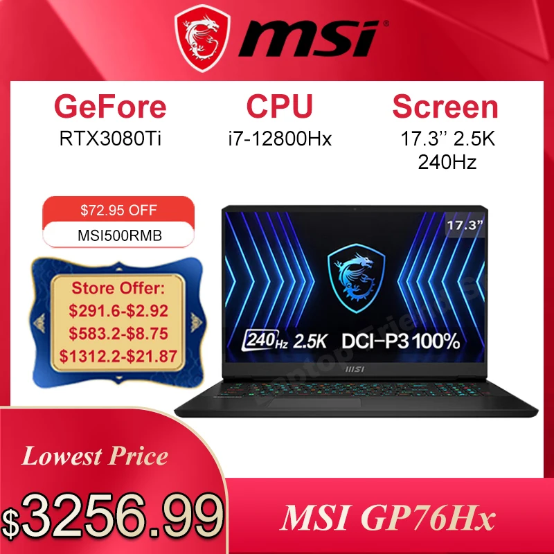 MSI GP76HX ordenador portátil para videojuegos, Notebook con pantalla ...