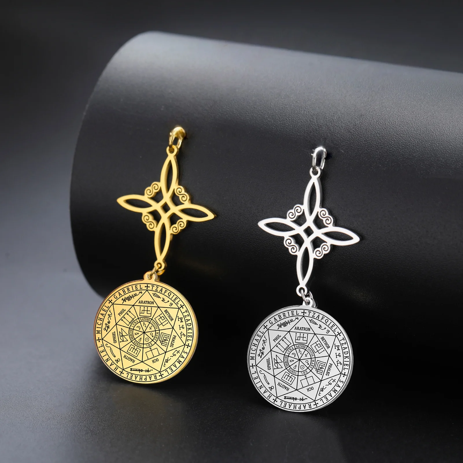 Exorcism Saint Benedict Seal of The 7 Archangels Celtic Pendant Vintage ...