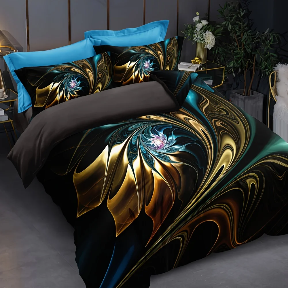 Modern Fashion Duvet Cover Set (1*Duvet Cover + 2*Pillowcase Black And ...