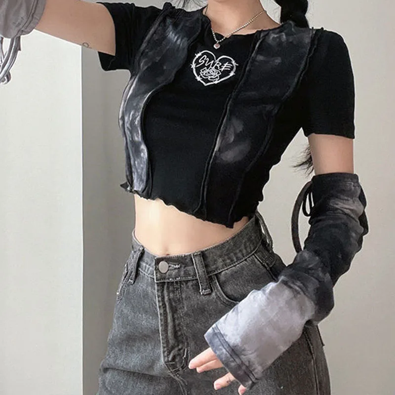 Ropa-de-calle-de-estilo-coreano-para-mujer-Tops-cortos-de-Kpop-Y2k ...
