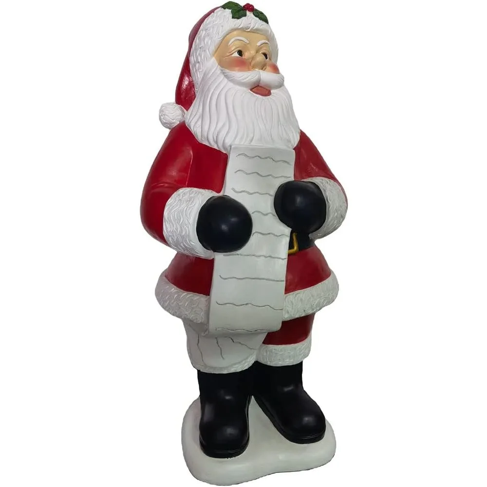 Christmas-Time-Resin-Traditional-Santa-Claus-Figurine-Standing-and ...
