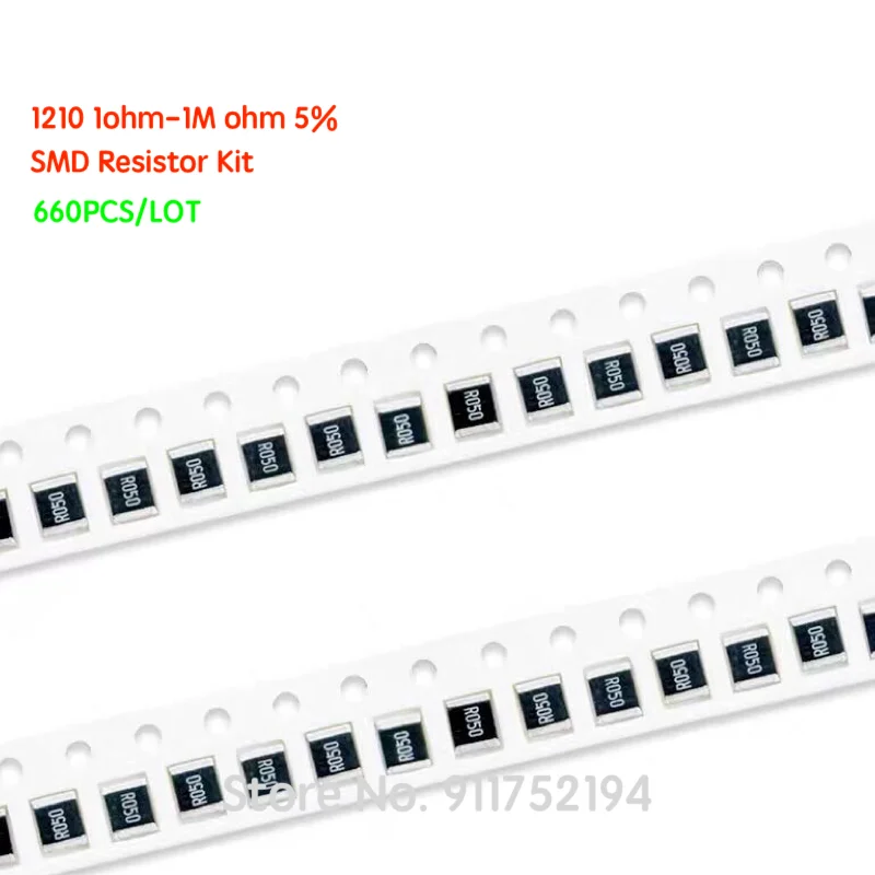 660PCS/LOT 1210 1ohm-1M ohm 5% SMD Resistor Kit Assorted Kit DIY Kit ...