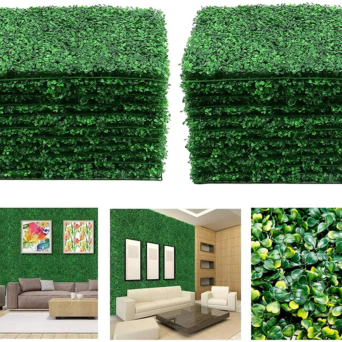 Flores artificiales de boj para decoración de pared, paneles de fondo ...