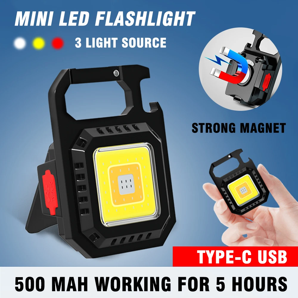 Mini-LED-Flashlight-Work-Light-Portable-Pocket-Flashlight-Keychains-USB ...