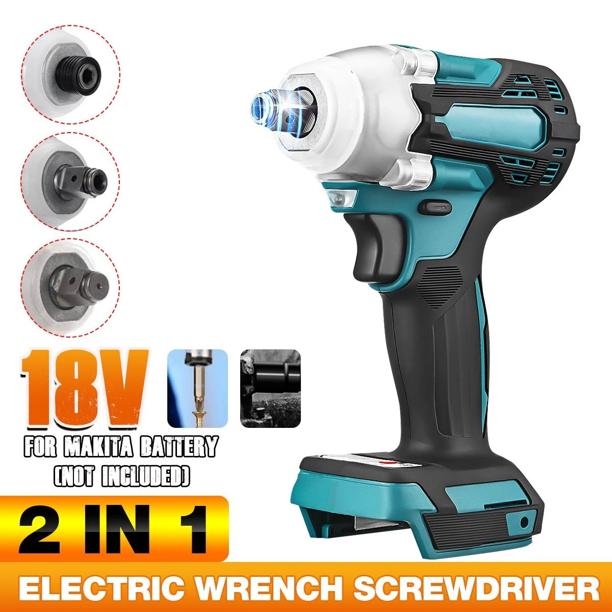800n.m 2-speed Brushless Cordless Electric Impact Wrench 1/2" Power ...