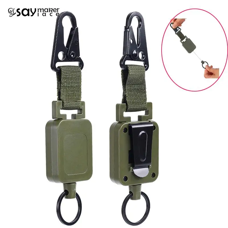 1PCS-Outdoor-Retractable-Wire-Rope-Tactical-Keychain-Clip-Anti-Lost-ID ...