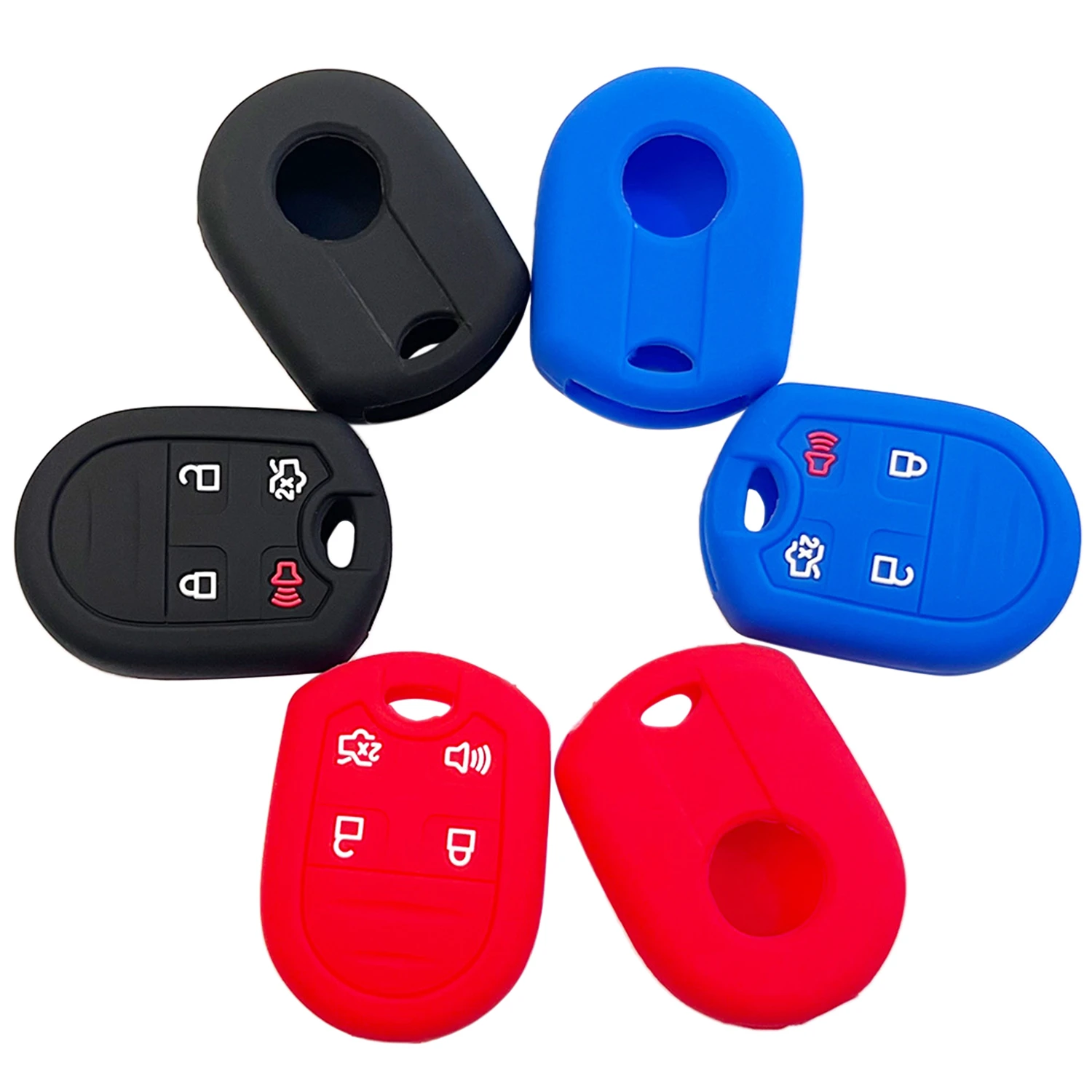 4 Buttons Silicone Key Case Cover for Ford F150 Raptor Ford Mustang ...