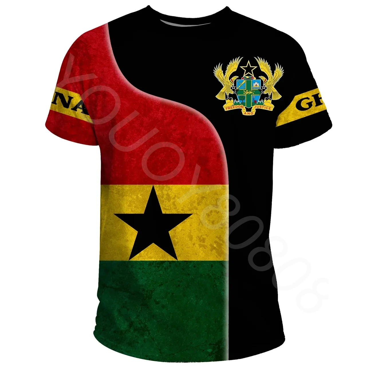 African-Clothing-Ghana-Flag-Badge-T-Shirt-T-Shirt-Men-s-Short-Sleeve ...