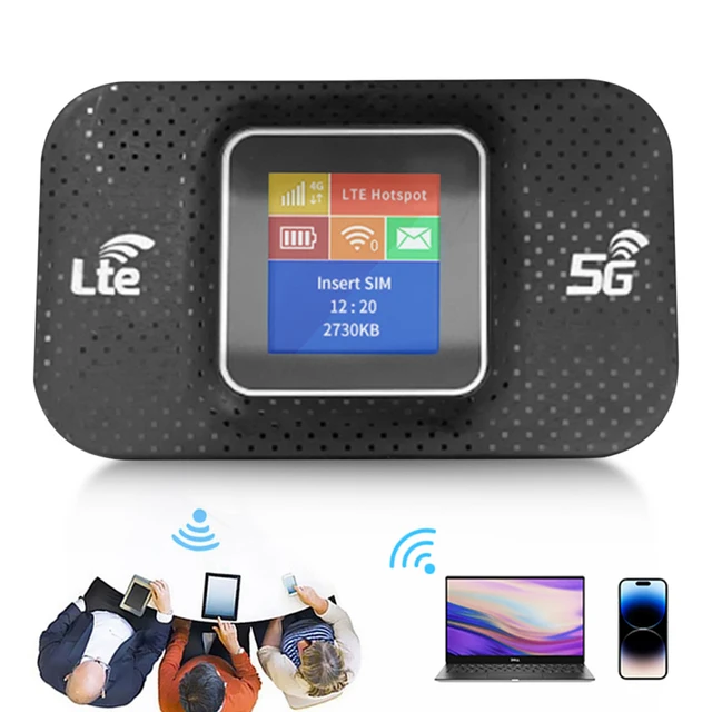 4G Pocket WiFi Router 2100mAh Mobile Hotspot with SIM Card Slot Portable MiFi Modem 150Mbps 4G ...