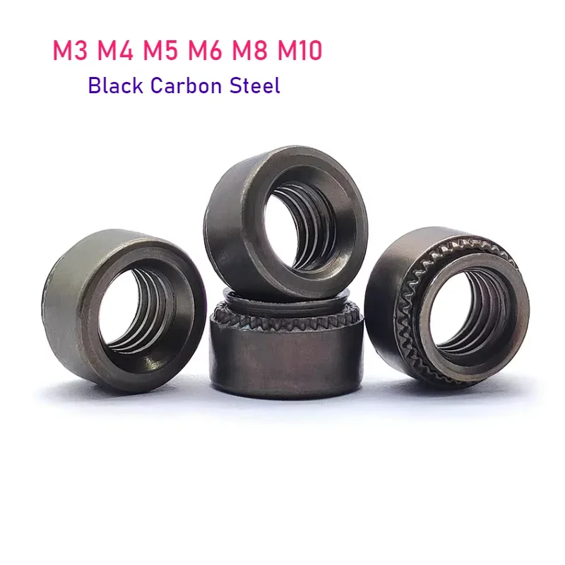 2-50pcs M3 M4 M5 M6 M8 M10 Black Carbon Steel Self-Clinching Insert ...