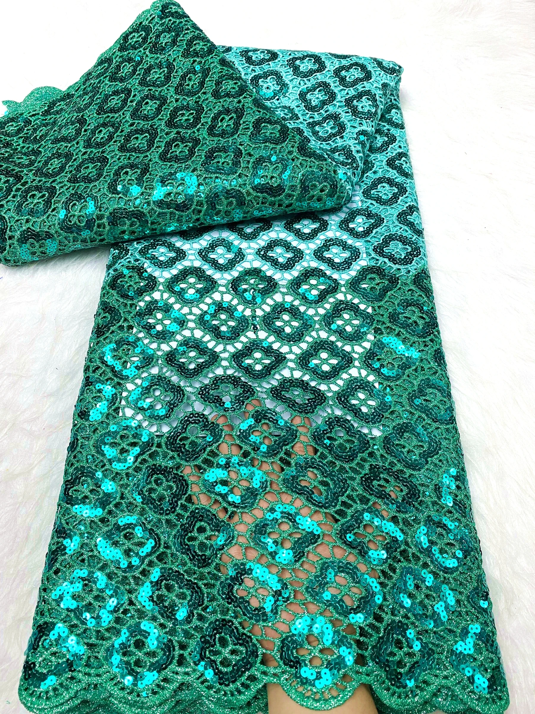 High-quality-green-African-sequins-lace-fabric-for-african-wedding ...
