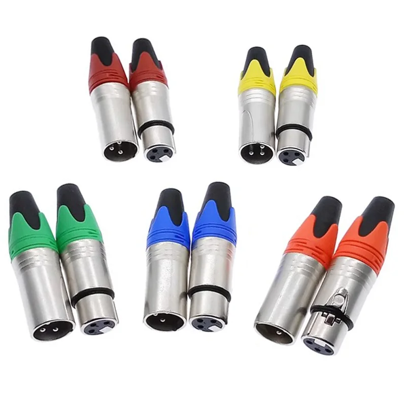 5/20/100PCS 3Pin XLR Connector Audio Plug 3Core Microphone Plug Speaker ...