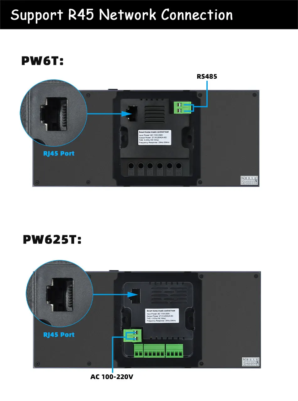 6inch WiFi Wall Amplifier Bluetooth Android 8.1 System Touch Screen ...