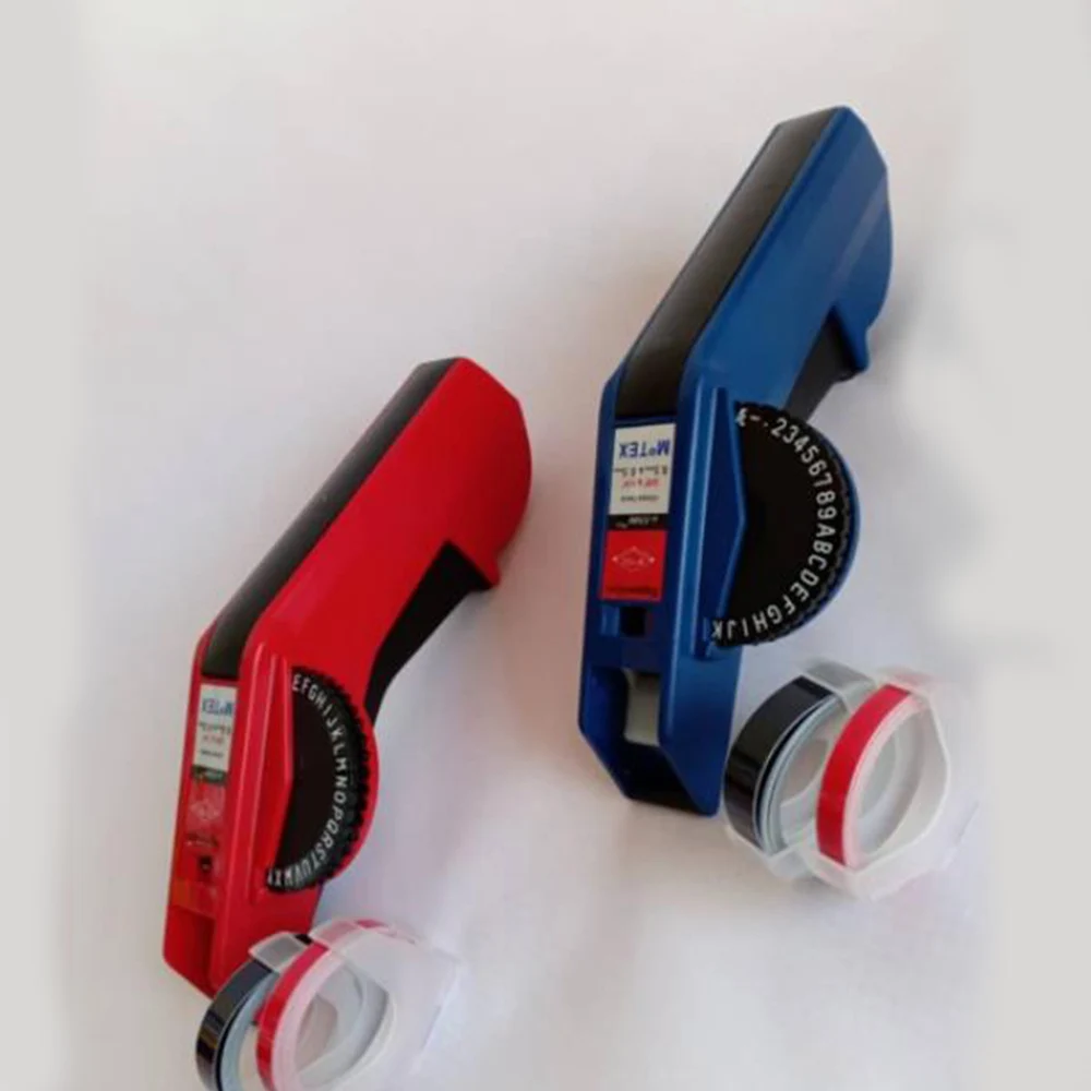 Black Embossing Label Maker With 9mm 12mm Label Maker Tape For Motex ...