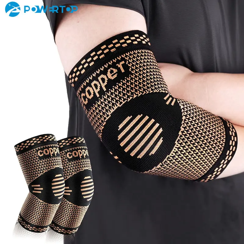 1PC Copper Elbow Compression Sleeve,Elbow Brace For Tendonitis and ...