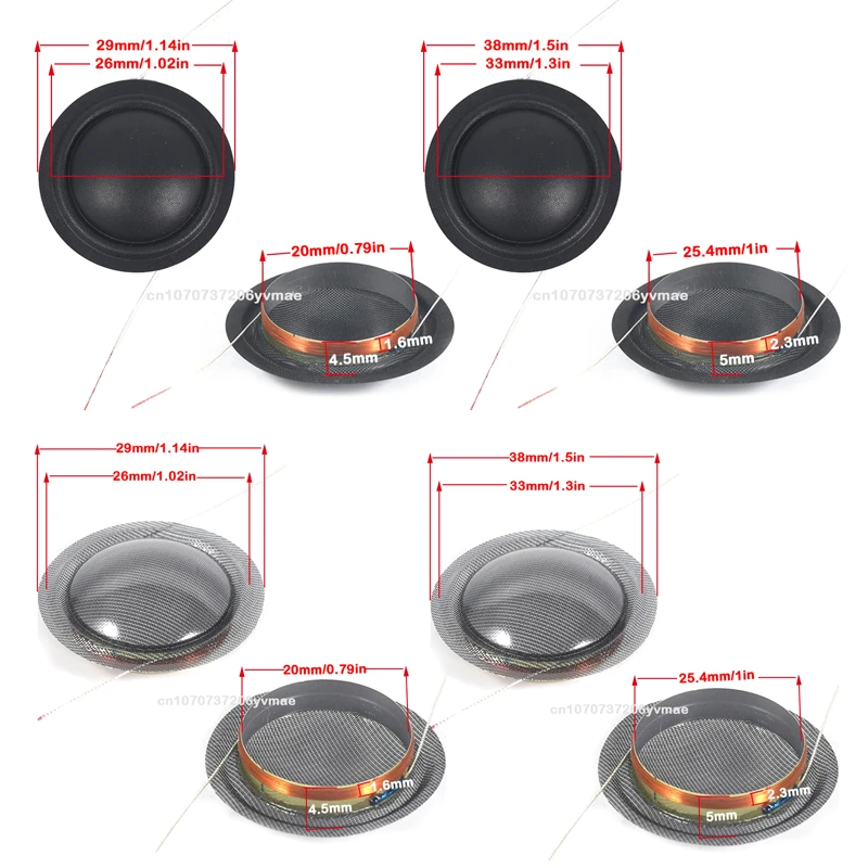 Silk Diaphragm Tweeters Voice Coil 8ohm | Voice Coil Diaphragm Tweeter 24.8mm - 20mm - Aliexpress