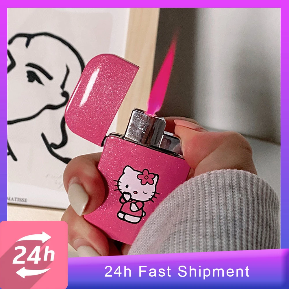 Hello-Kitty-Cartoon-Isqueiro-KT-Cat-Igniter-Criativo-Windproof-Pink-Red ...