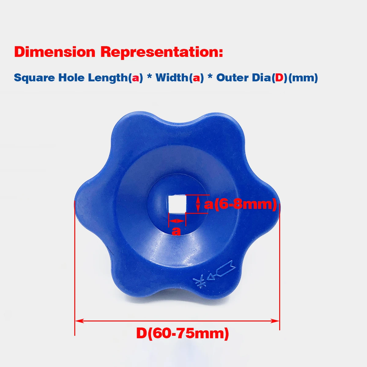 Plum Blossom Square Hole Handle Valve Switch Knob / Hexagonal Star ...